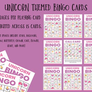 Unicorn Bingo Cards, Printable Unicorn Birthday Game, Magical Party ...