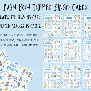 Baby Shower Bingo Printable, Baby Boy Bingo Printable, Baby Shower Gift ...