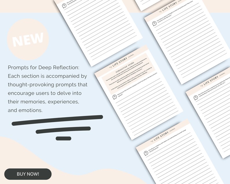 My Life Story Journal, Printable Memory Journal, Legacy-building Diary ...