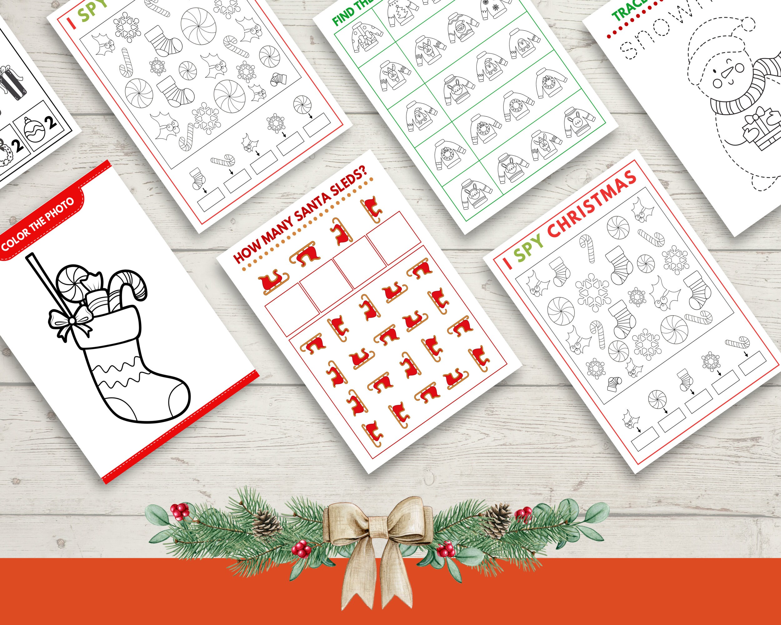 Christmas Activities for Kids, Printable Christmas Prints Set ...