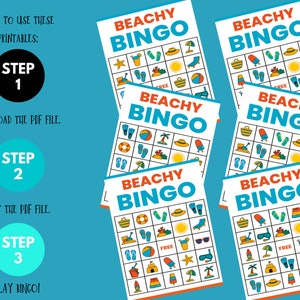 Beach Bingo Cards, Printable Beachy-themed Party Game, Fun Summer ...