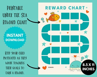 Under the Sea Reward Chart for Kids Printable Ocean Behavior - Etsy
