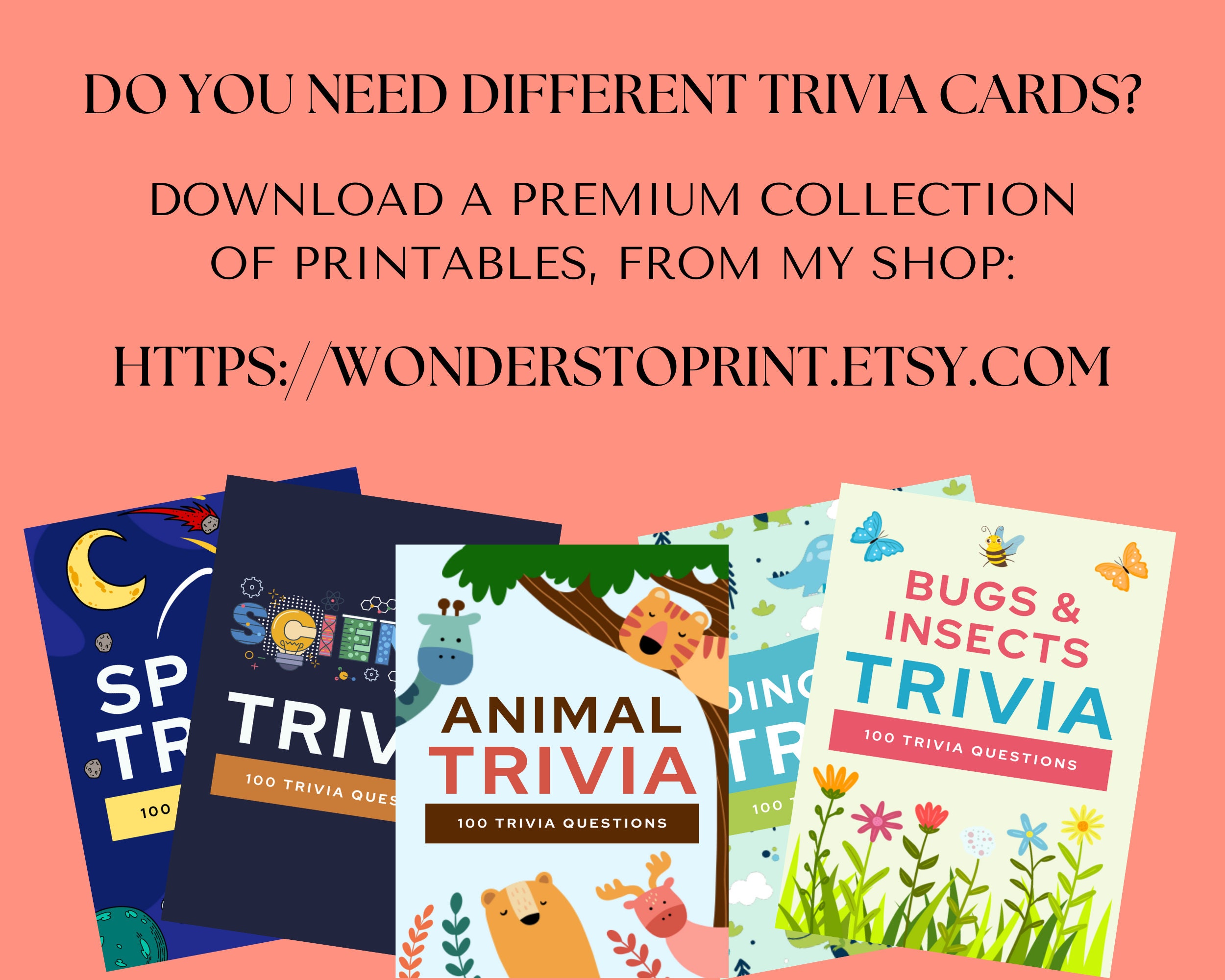 Under the Sea Trivia Cards Set, Trivia Game Printable, Trivia Night ...