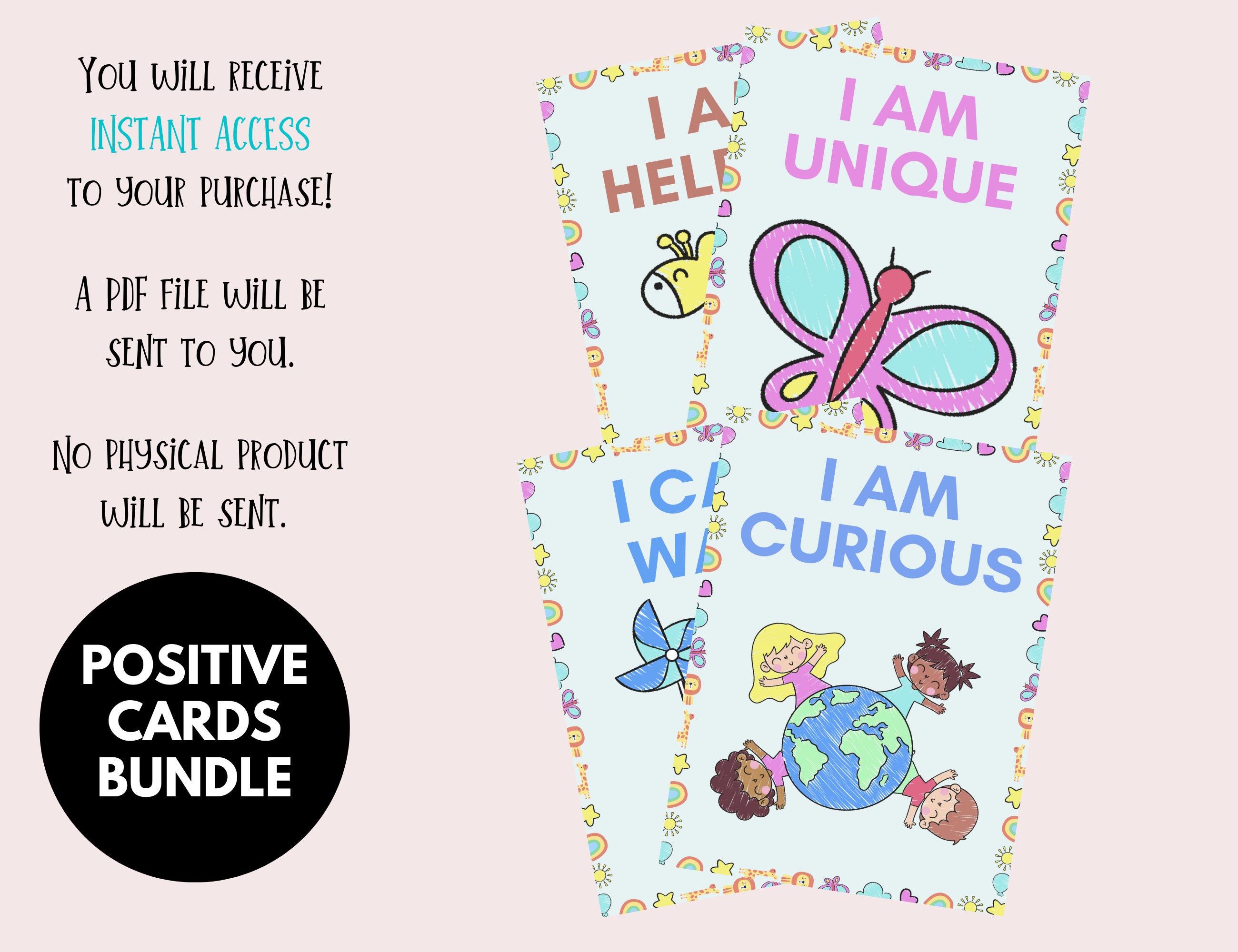 Printable Affirmation Cards for Kids Ages 6-9 Positive - Etsy