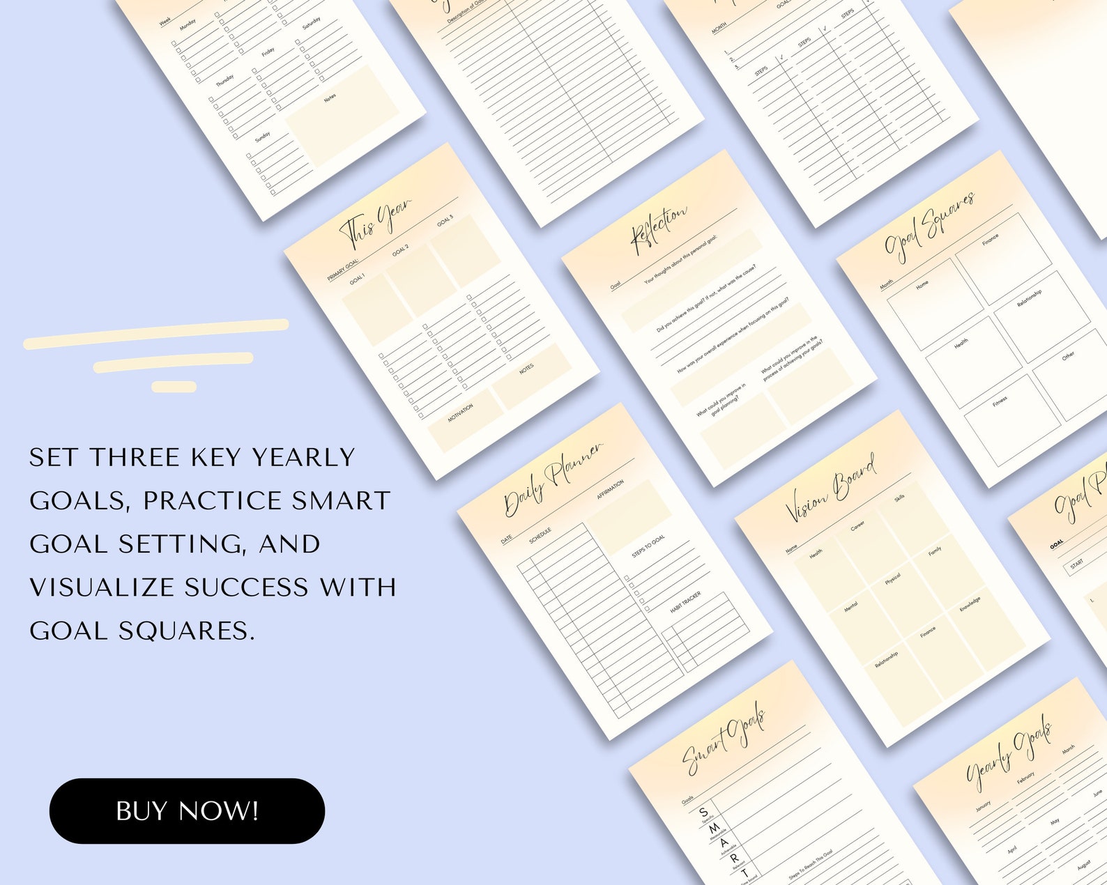 Goal Planner BUNDLE 2023 Goal Tracker Journal Printable - Etsy