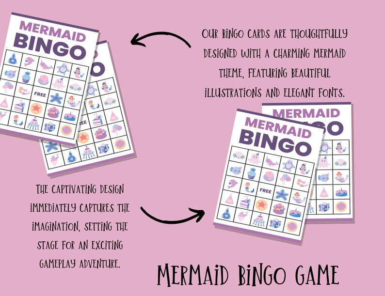 Mermaid Bingo Cards, Printable Under the Sea Party Game, Fun Ocean ...