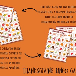Printable Thanksgiving Bingo Cards, Festive Holiday Party Game, Fall ...