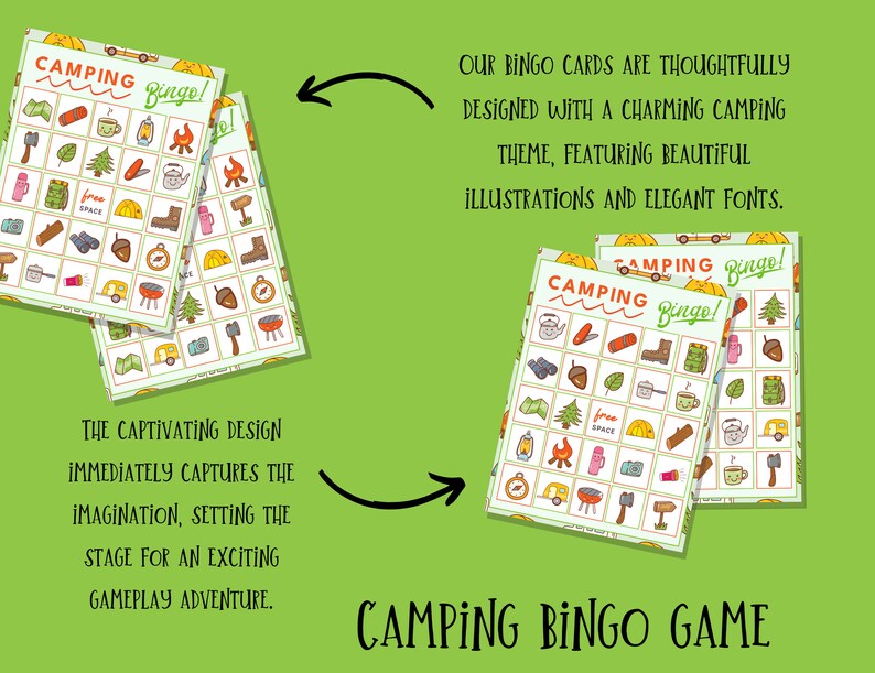Camping Bingo Cards, Printable Outdoor Kids Adventure & Bonding Game ...