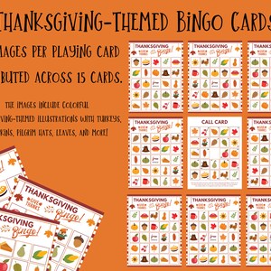 Printable Thanksgiving Bingo Cards, Festive Holiday Party Game, Fall ...