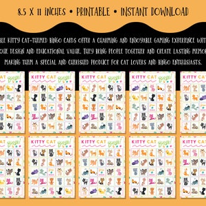 Kitty Cat Bingo Cards, Purrfectly Fun Kitten Activities Gift, Birthday ...