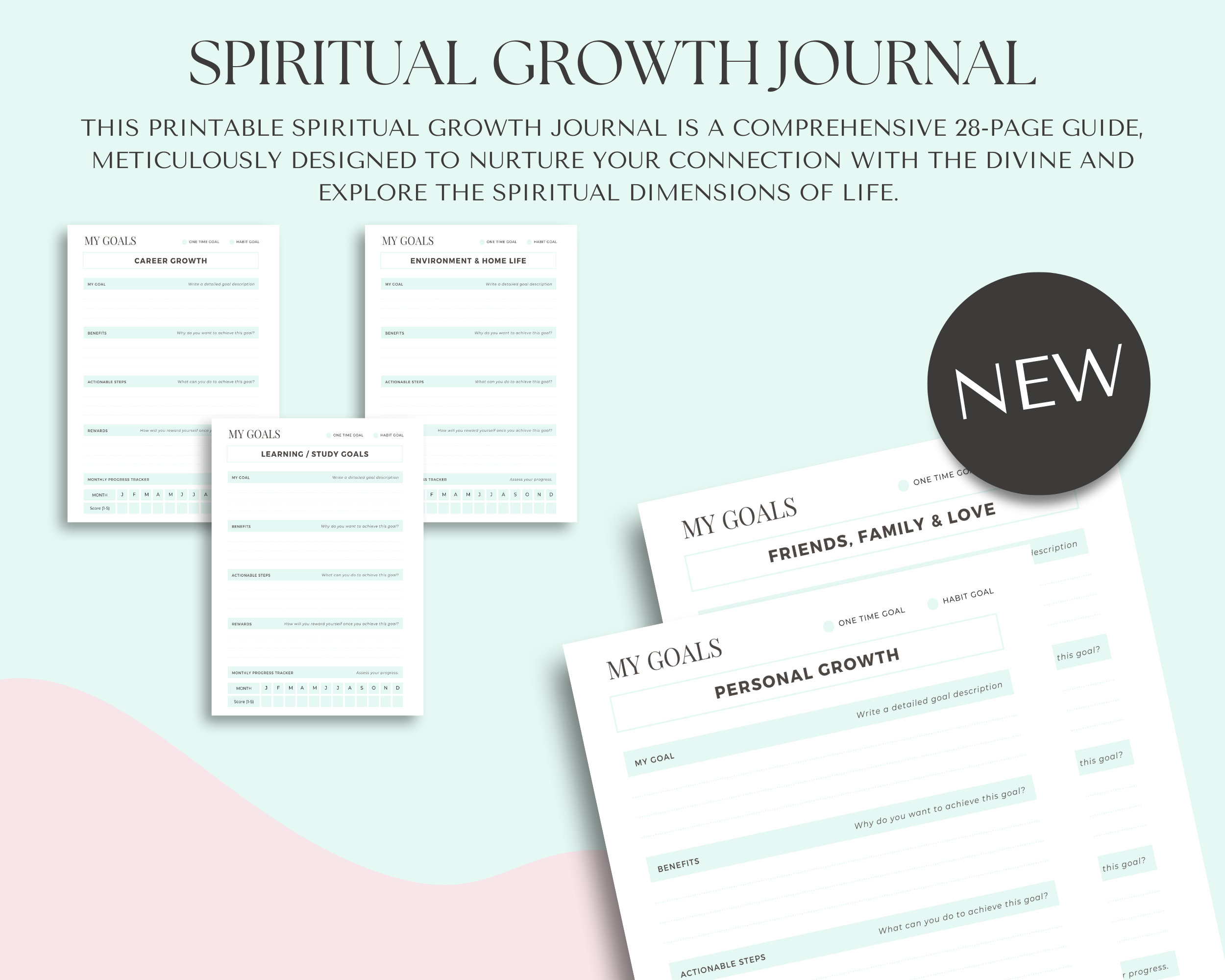 Spiritual Growth Journal, Printable Spiritual Goal Planner ...