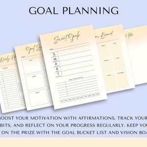 Goal Planner BUNDLE, 2023 Goal Tracker Journal, Printable SMART Goal ...