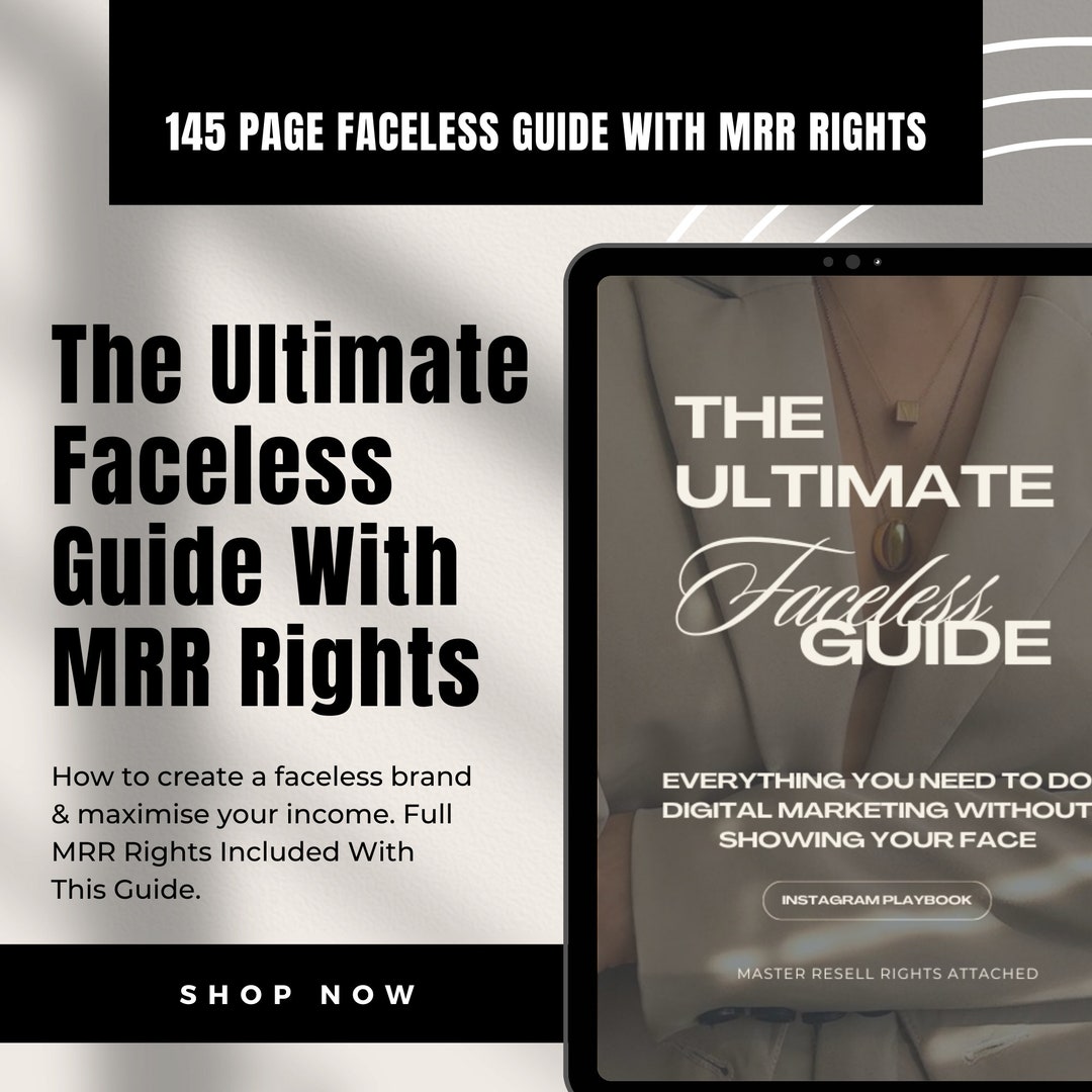 Faceless Digital Marketing, Ultimate Faceless Ebook,how to Sell Online ...