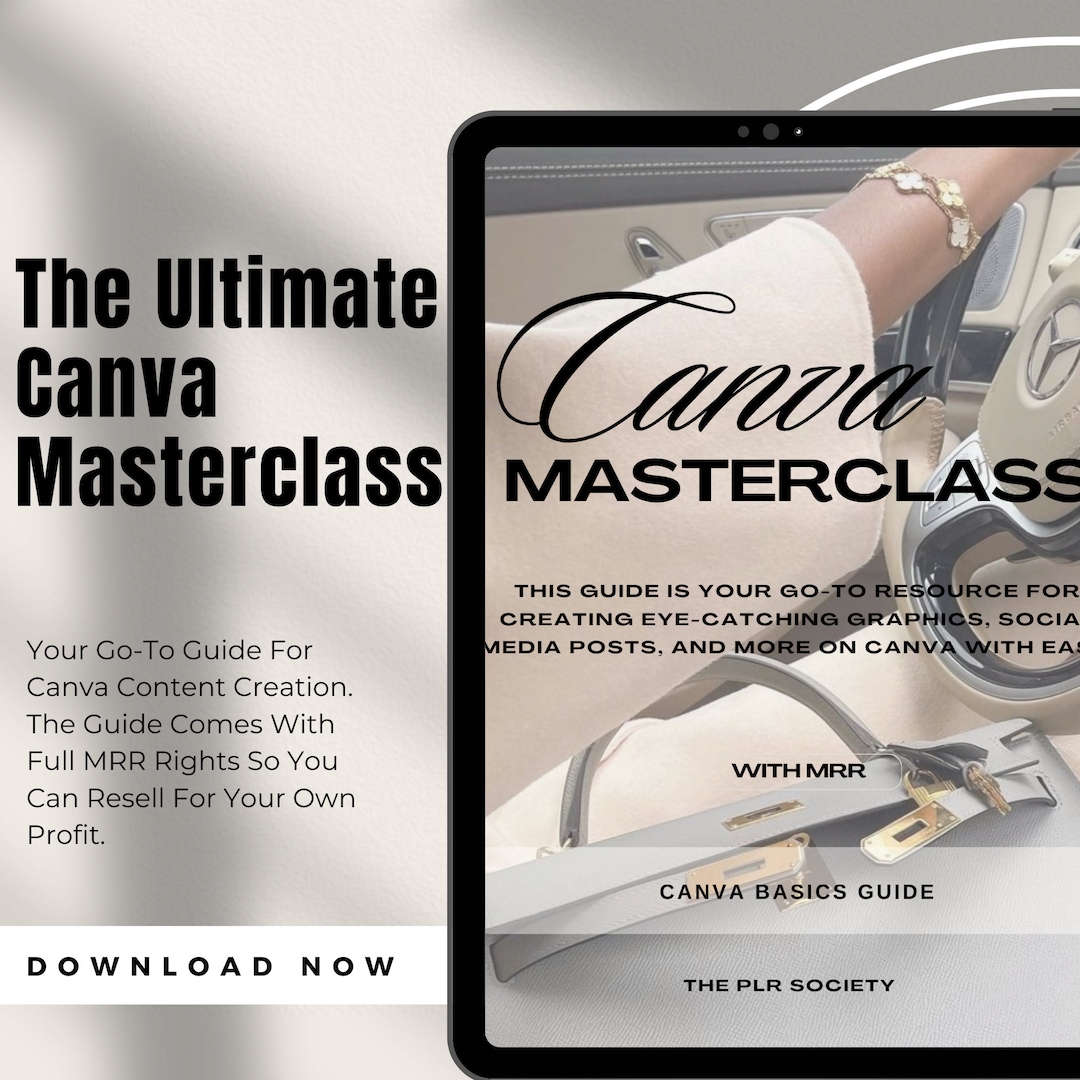 Canva Masterclass Ebook, Canva How to Guide With Master Resell Rights, Plr Mrr , a Done for You ...