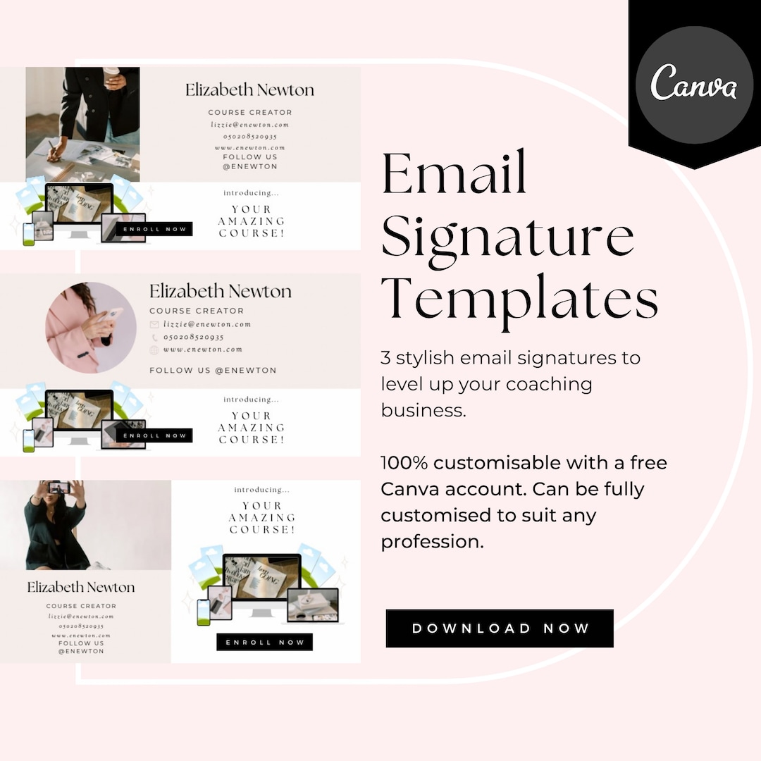 Email Signature Template Logo for Coaches, Marketing Tool, Email Footer ...