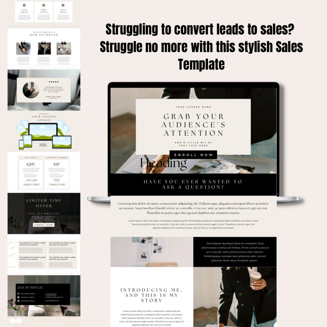 Canva Sales Page Template,custom Digital Sales Page, Canva Website ...