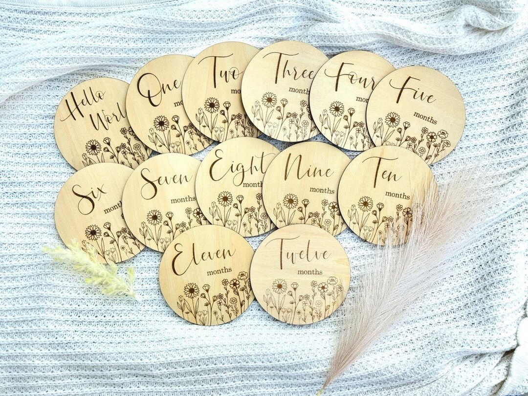 Flower Milestone Cards SVG File DIY - Etsy