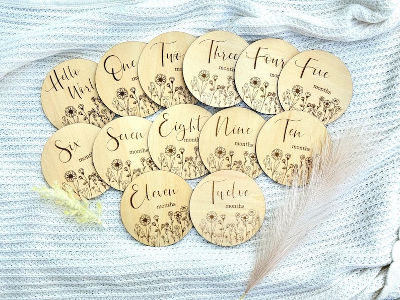 Flower Milestone Cards SVG File DIY - Etsy