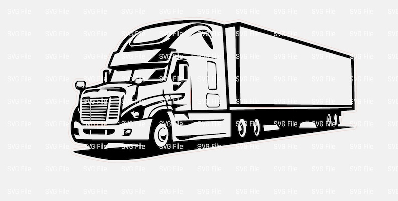 Semi Truck SVG File DIY - Etsy