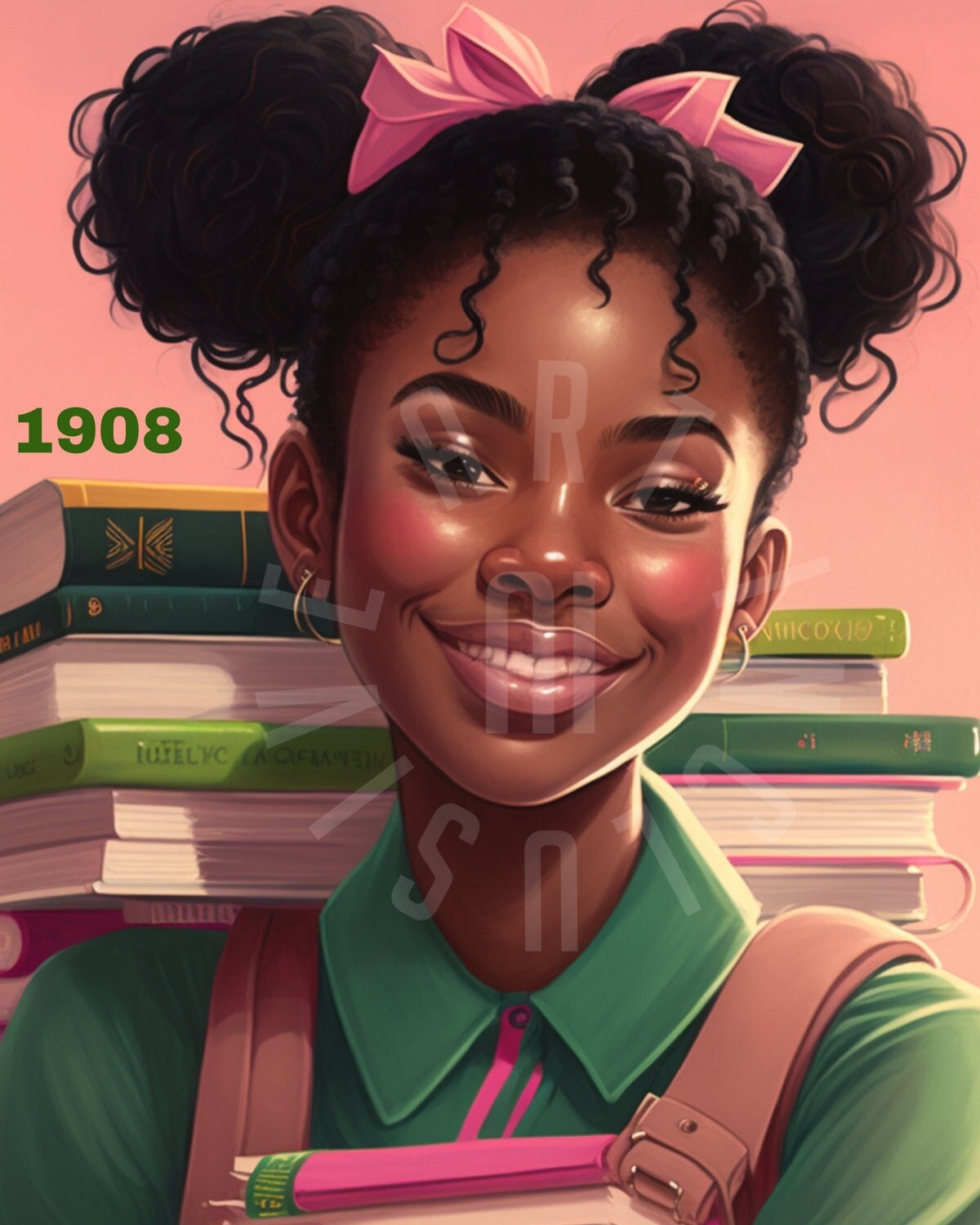 Printable Alpha Kappa Alpha Inspired Girl Wall Art / AKA Sorority Girl ...