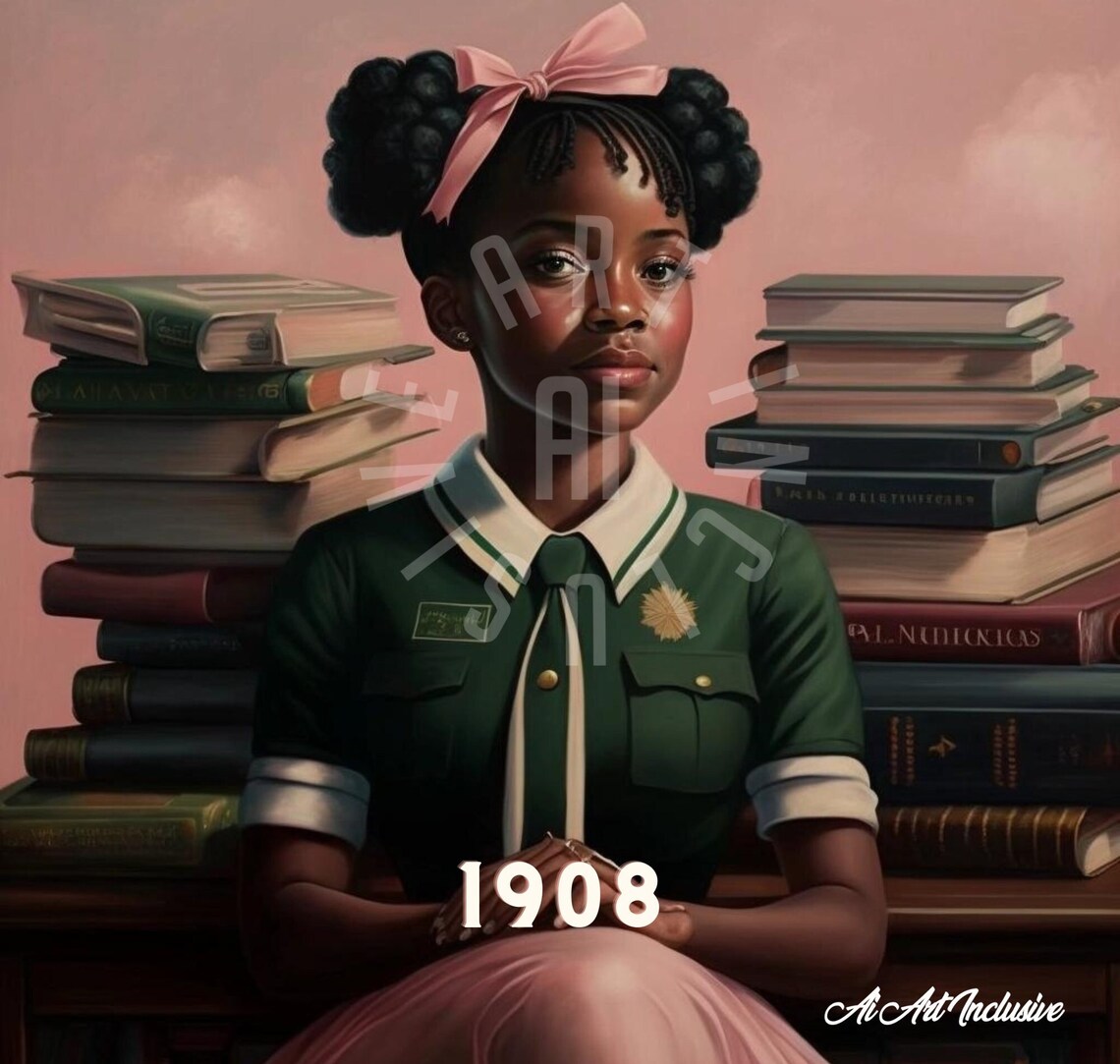 Alpha Kappa Alpha Girl Art Print | AKA Sorority, Divine 9 (digital ...