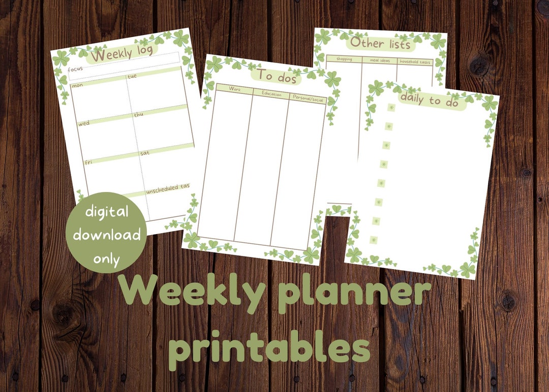 Printable Weekly Planner Spreads and to Do Lists, Earth Themed. - Etsy