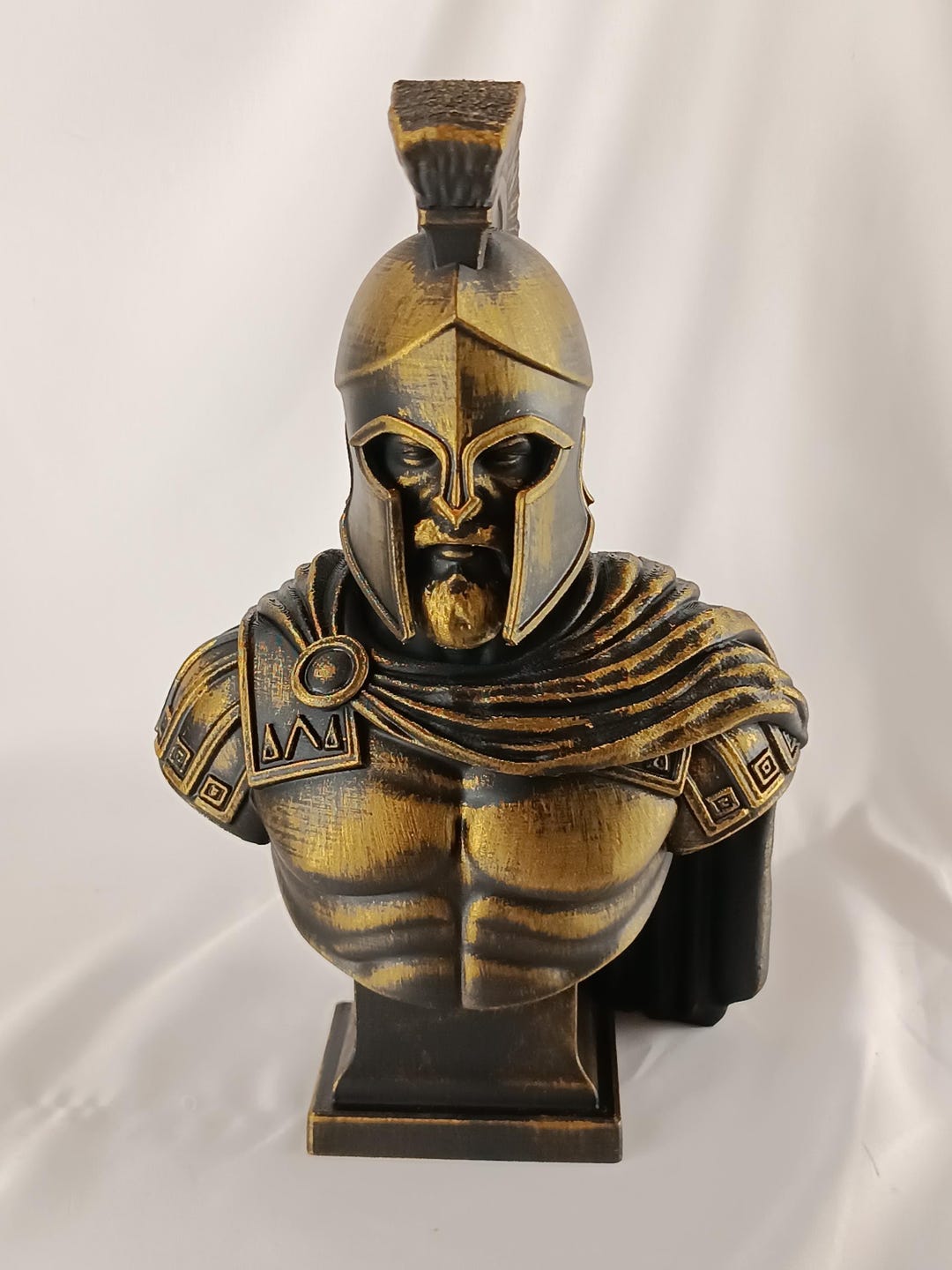 Spartan Warrior Bust Statue, Greek Hoplite Helmet Decor, 3D Printed ...