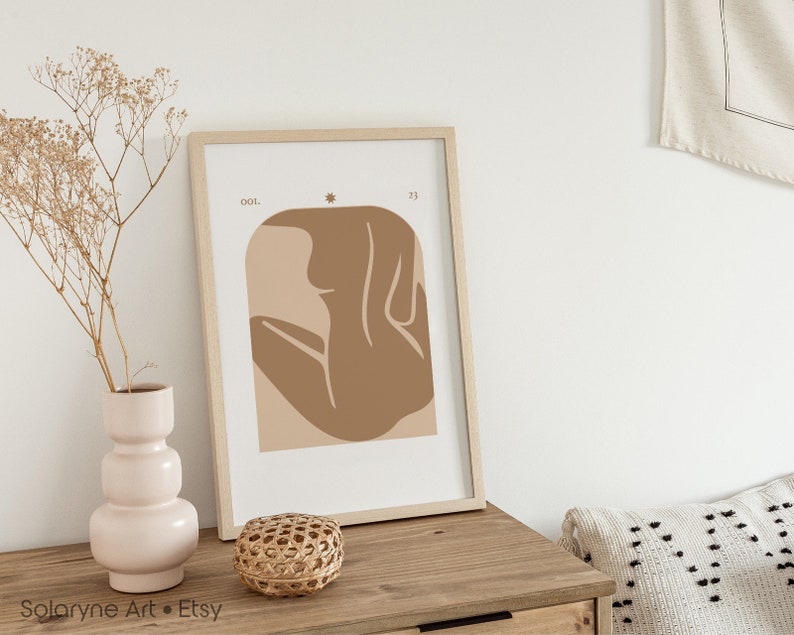Japandi Print Terracotta Printable Minimalist Figure Print Neutral Boho ...