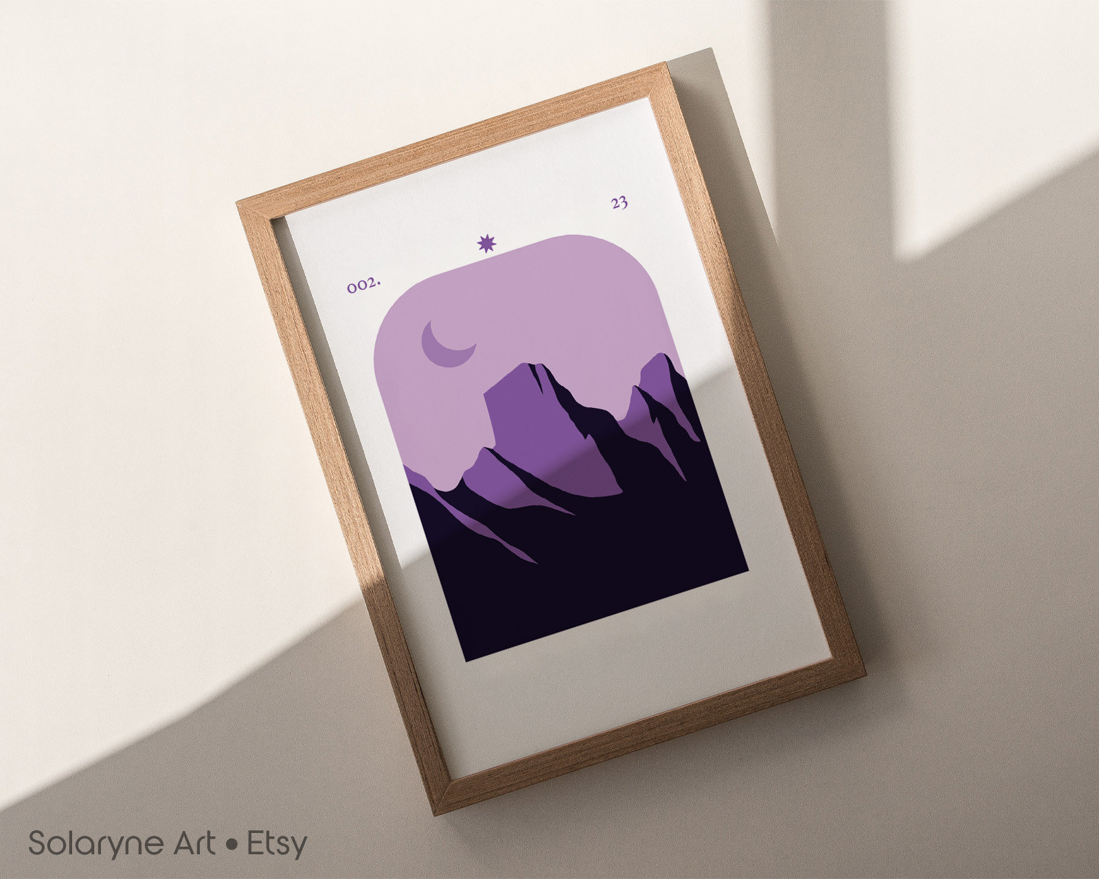Purple Mountain Printable, Modern Landscape Wall Art, Minimalist ...
