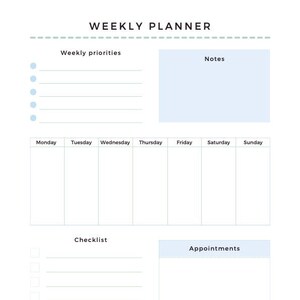 Weekly to Do List Printable, Minimalist Weekly Planner, Go to Planner ...