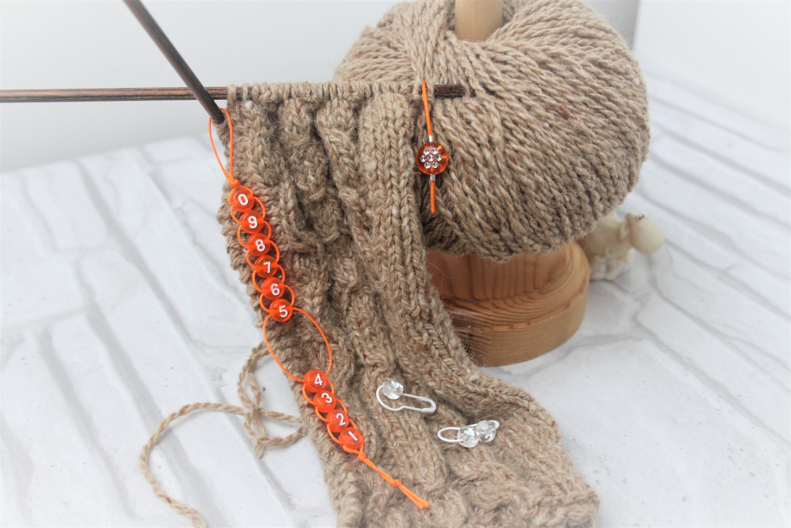 Handmade Orange Abacus Counter: Golf, Crochet, Habit, Knitting Tracker ...