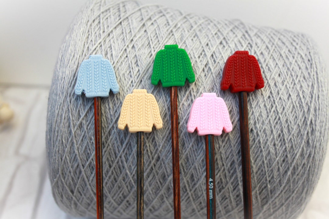 2 Mix & Match Knitting Stitch Stopper Knitting Needle Holders Stitch ...