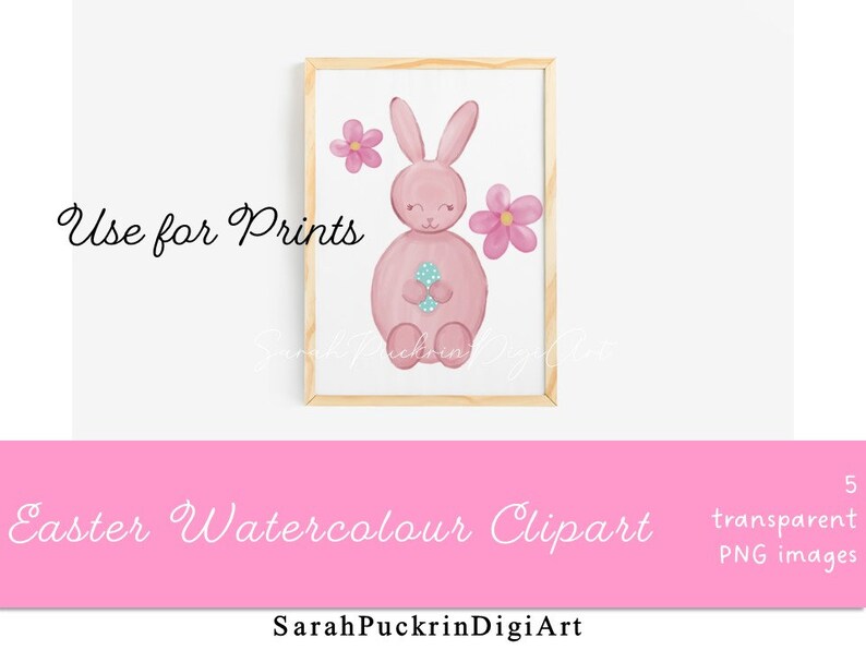 Easter Watercolour Clipart Spring Clipart Flowers Bunny Splash ...