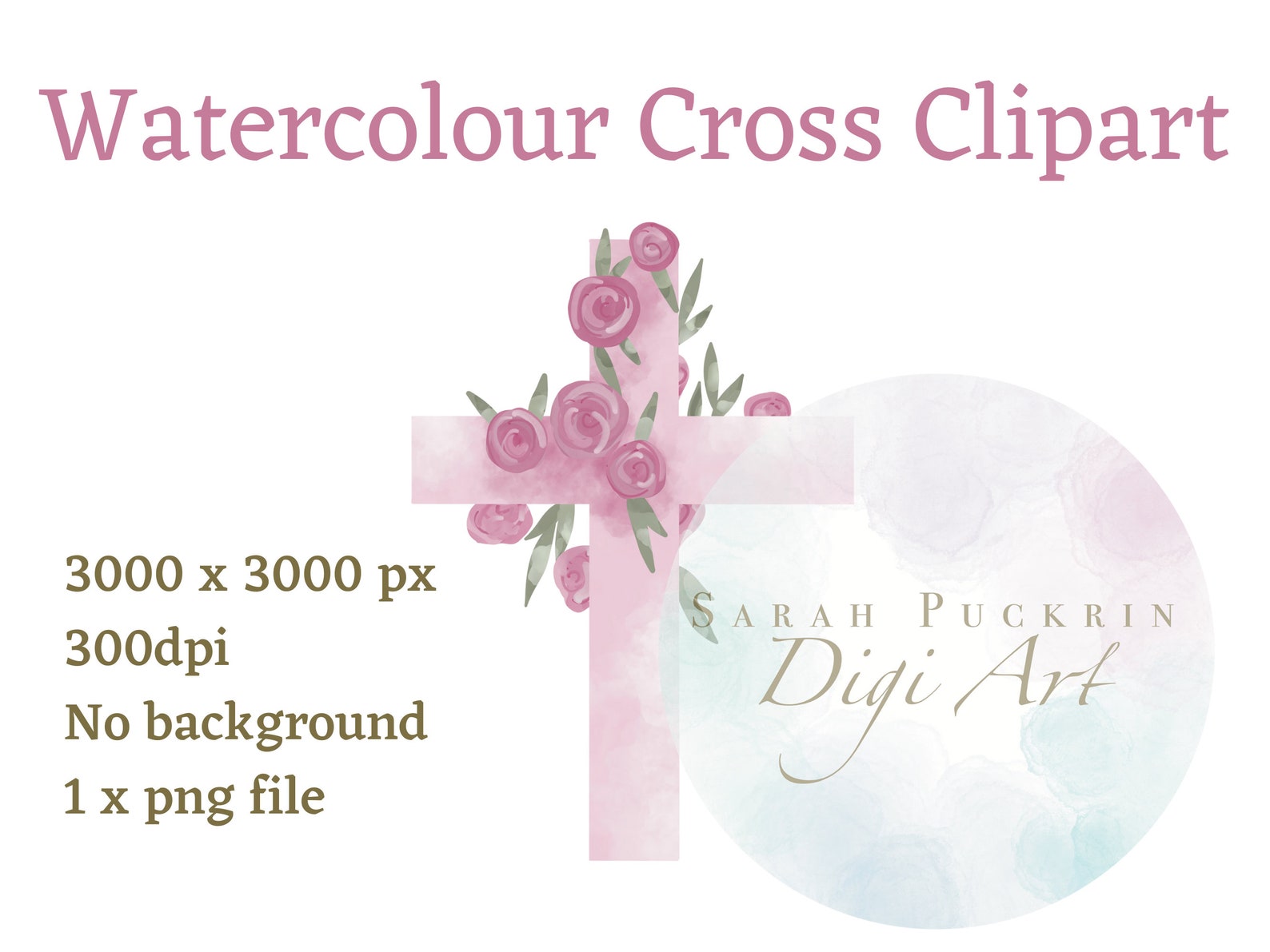 Christening Cross, Baptism, Clipart, Watercolour Elements, PNG, Clip ...
