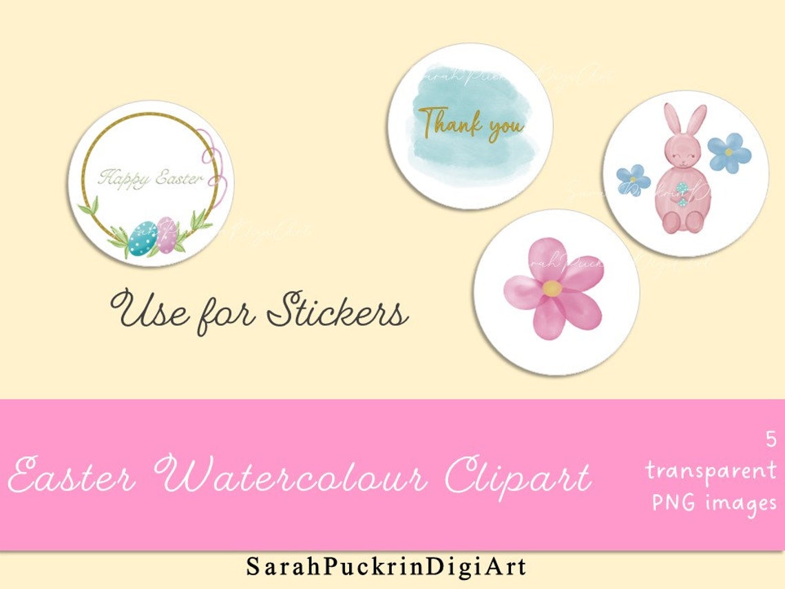 Easter Watercolour Clipart Spring Clipart Flowers Bunny Splash ...