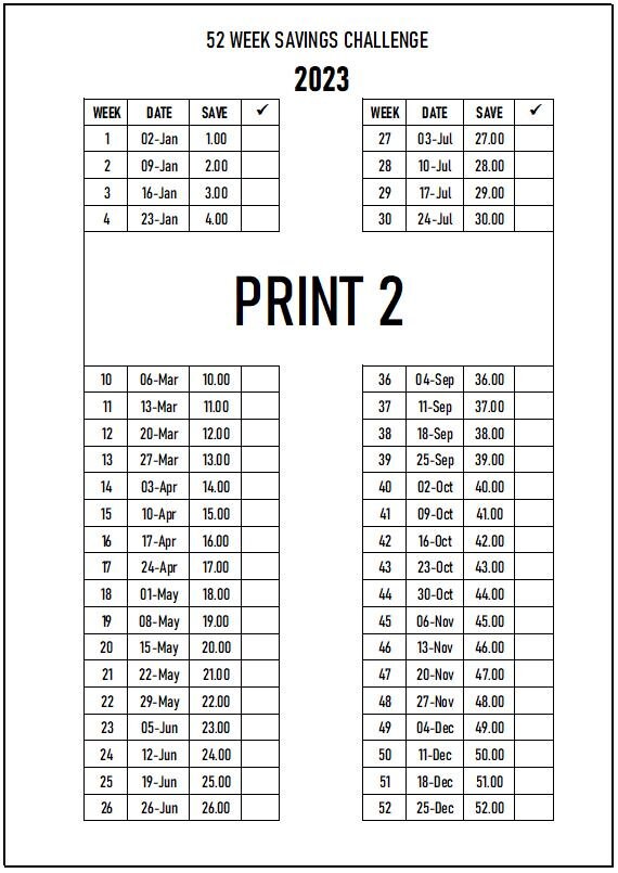 52 WEEK SAVINGS CHALLENGE Printable Digital Download A5 Agenda - Etsy