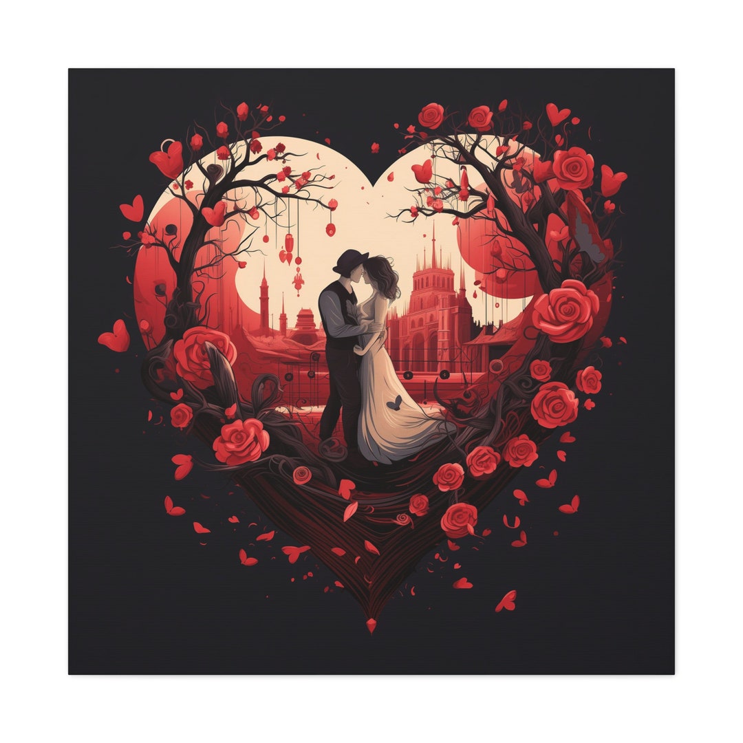 Gothic Romance Love Amidst the Roses Canvas Art, US Shipping Only - Etsy