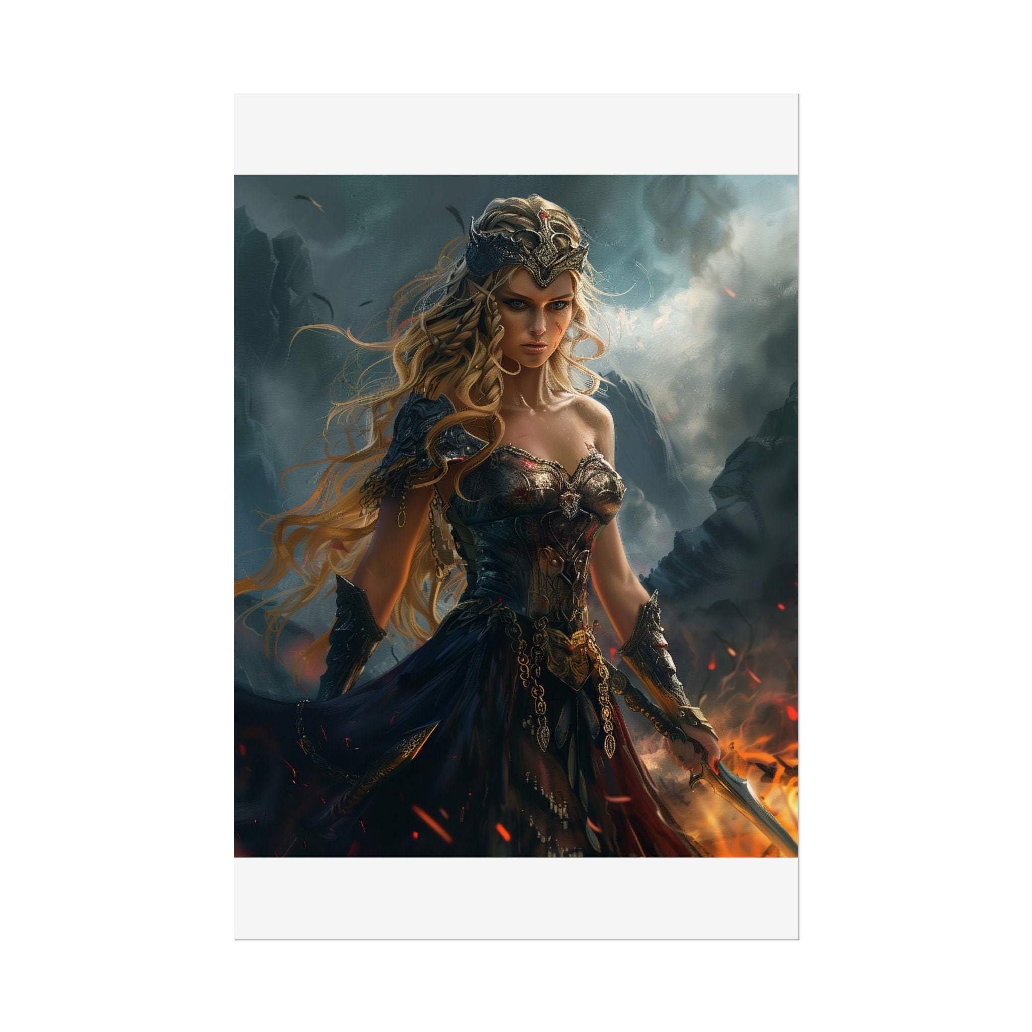 Norse Goddess Freyja Poster Embodying Beauty and Strength - Etsy