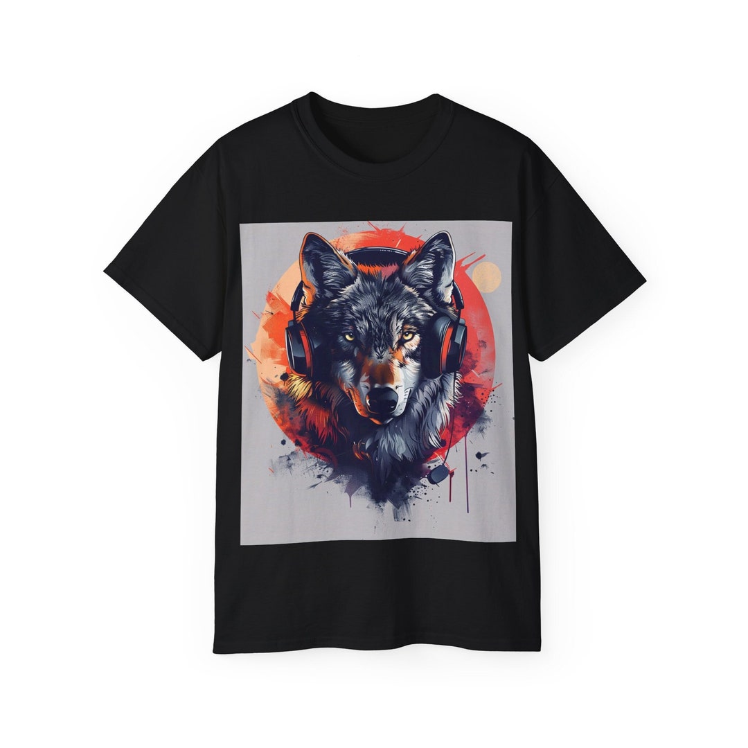 Rhythmic Wilderness Wolf Graphic Tee Bold Unisex T-shirt - Etsy