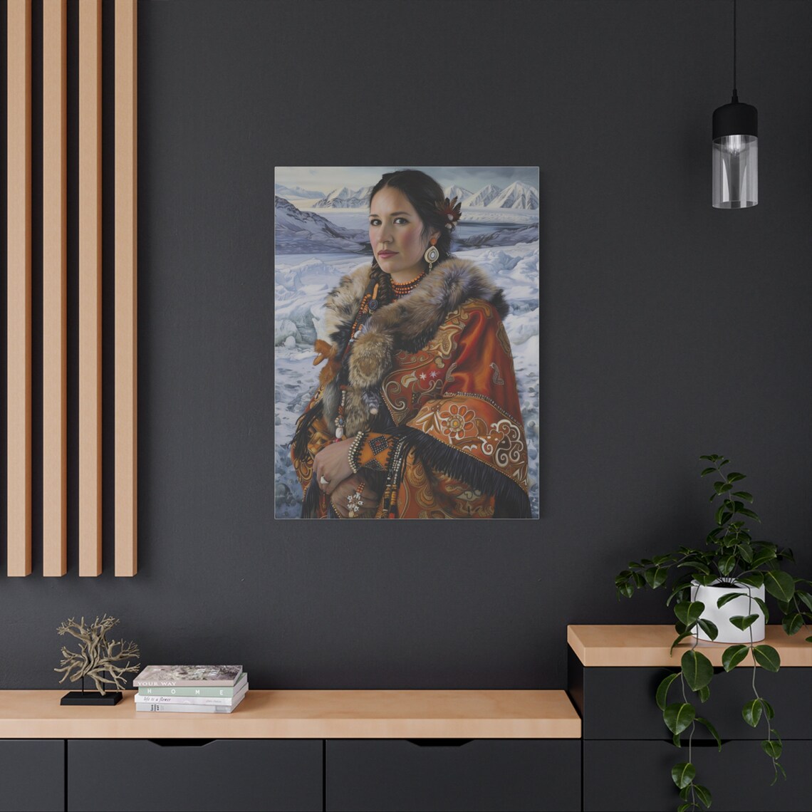 Alaskan Native Elegance Canvas Art 1.25 Depth, Woman in Traditional ...