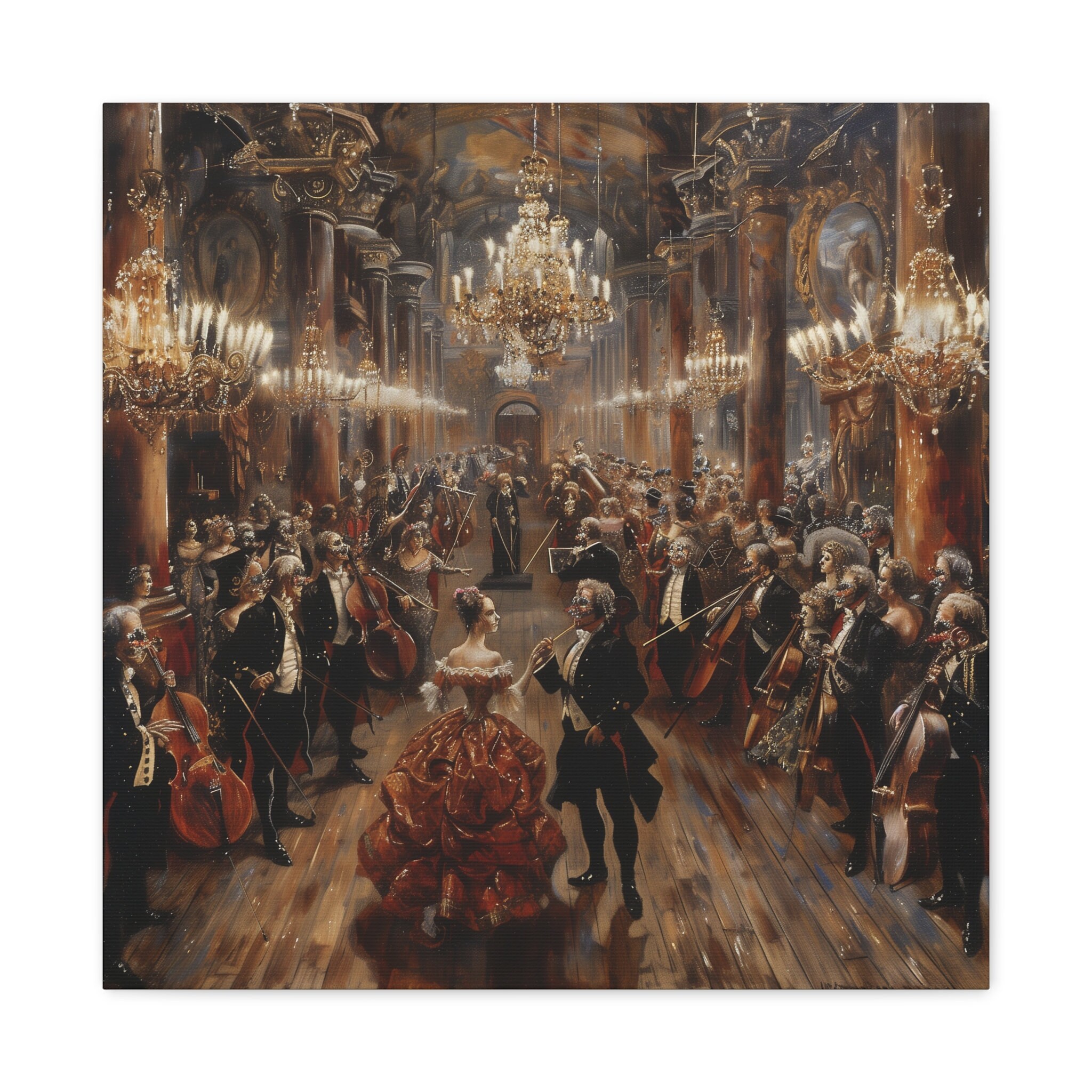 Grand Court Masquerade Canvas Art Opulent Renaissance Ball Scene - Etsy