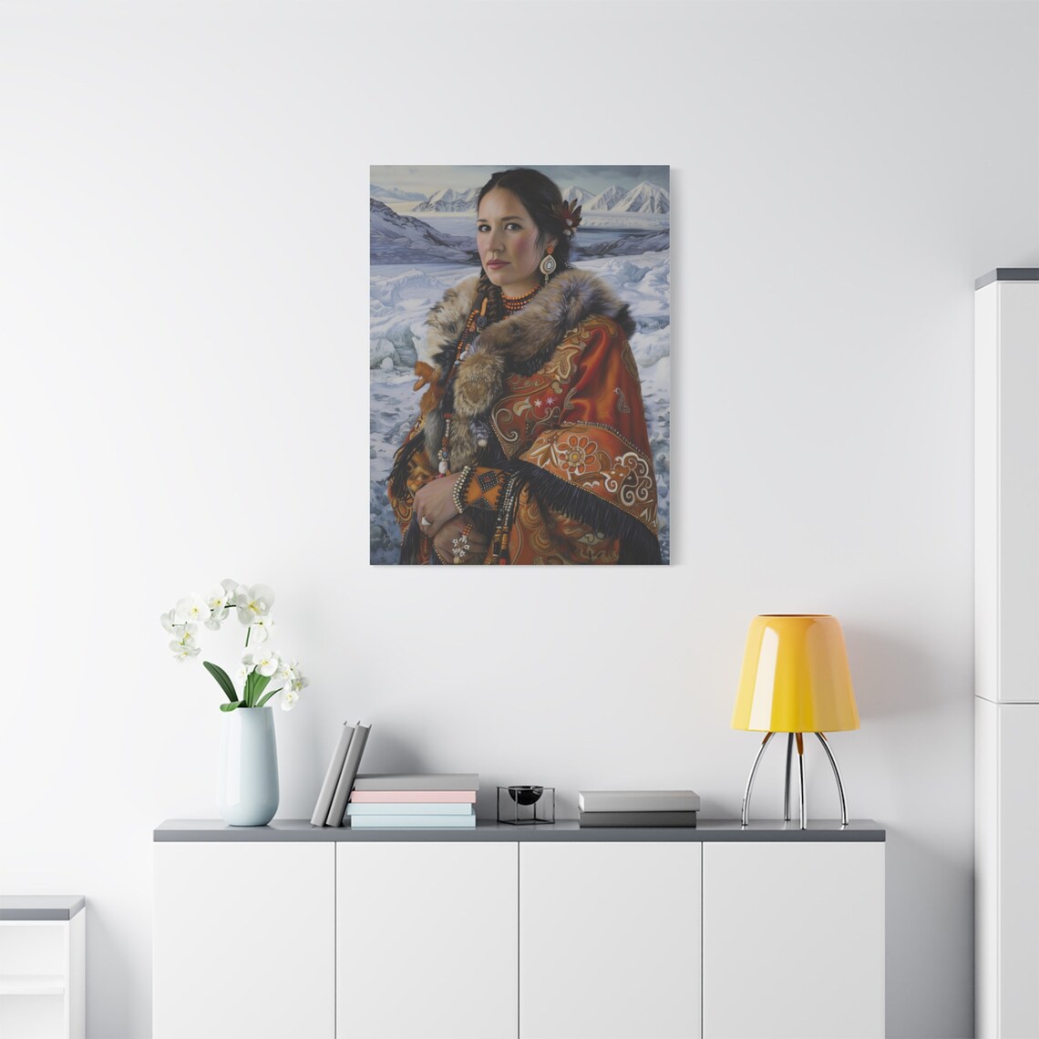 Alaskan Native Elegance Canvas Art 1.25 Depth, Woman in Traditional ...
