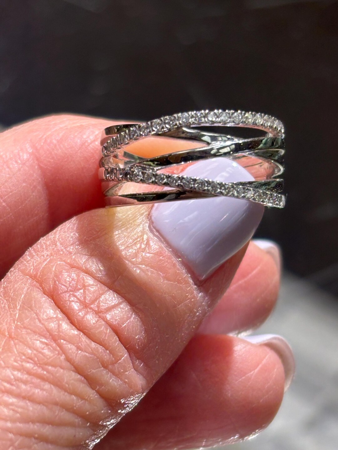 Vintage Diamond Multi Band Crossover Ring 14K Vintage - Etsy