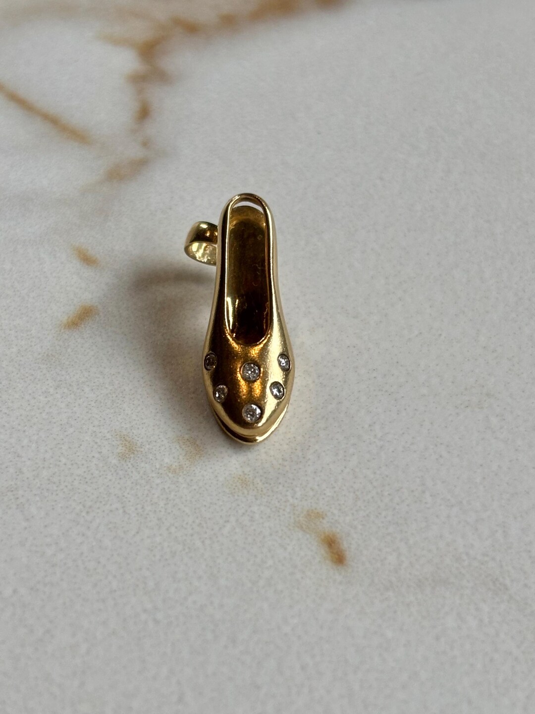 Vintage 14K Gold Pump & Diamonds Charm - Etsy