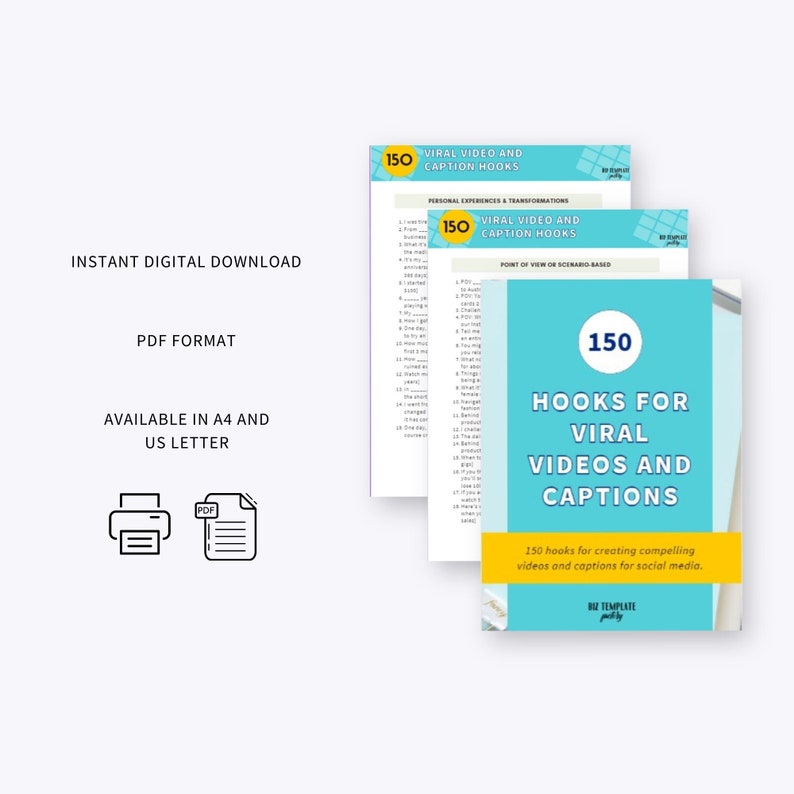 150 Viral Video and Caption Hooks | Tiktok Hooks | Tiktok Hook Ideas ...