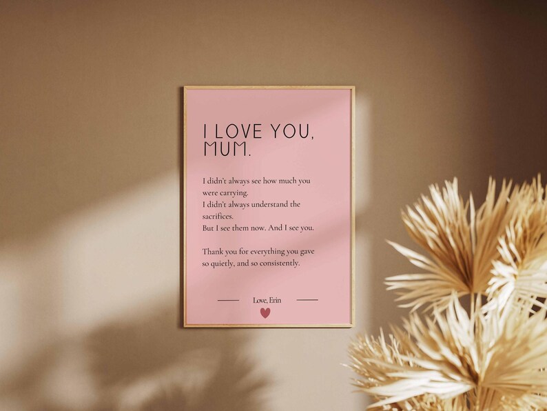Personalised Mother’s Day Print | Mum Gift | Meaningful Mum Wall Art ...