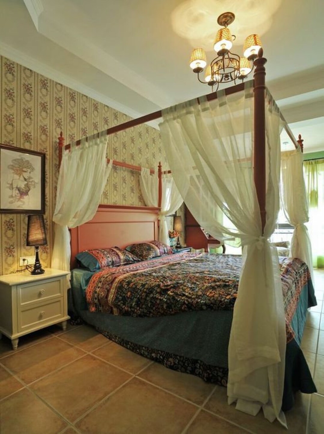 Stylish Canopy Bed Curtain Made of Linen, Perfect off White Linen ...