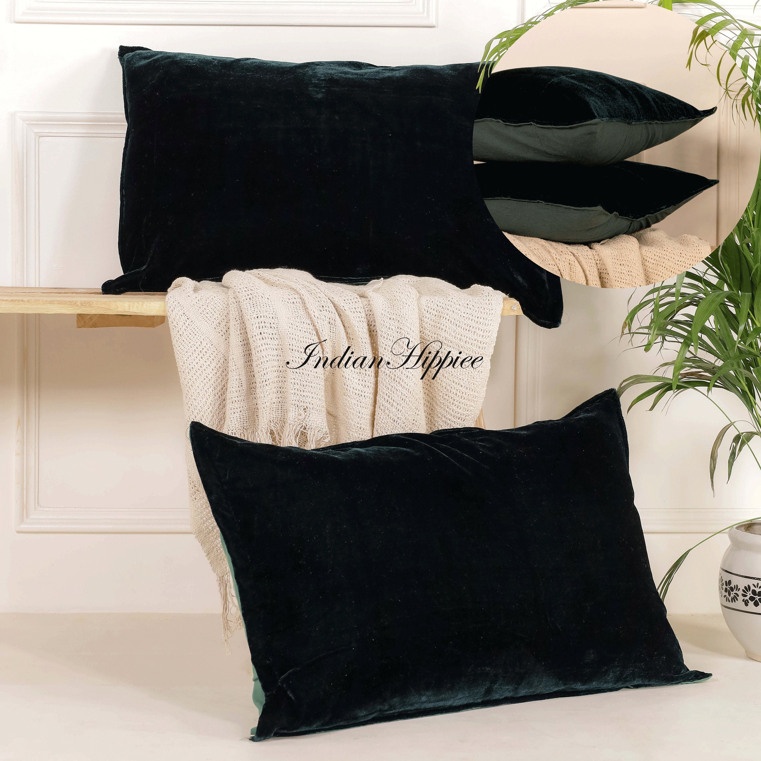 Velvet Pillow Cover, Decorative Velvet Pillow Cases, Custom Living Room ...