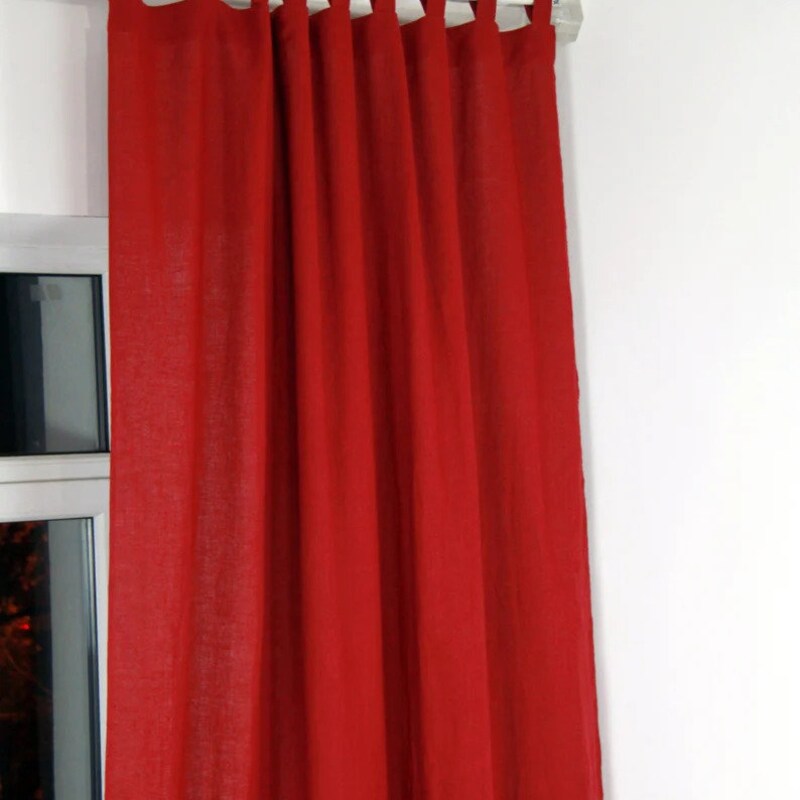Red Curtains - Etsy