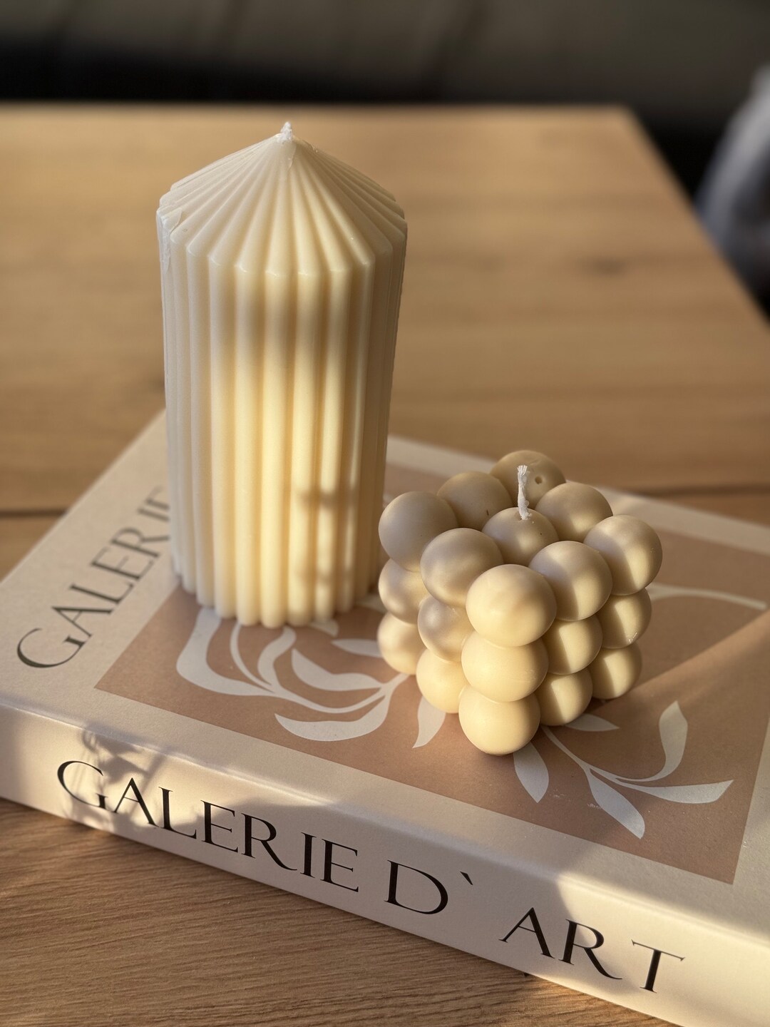 Pillar Candle Wedding Fluted Block Candle Candle Soy Wax Fluted Pillar ...